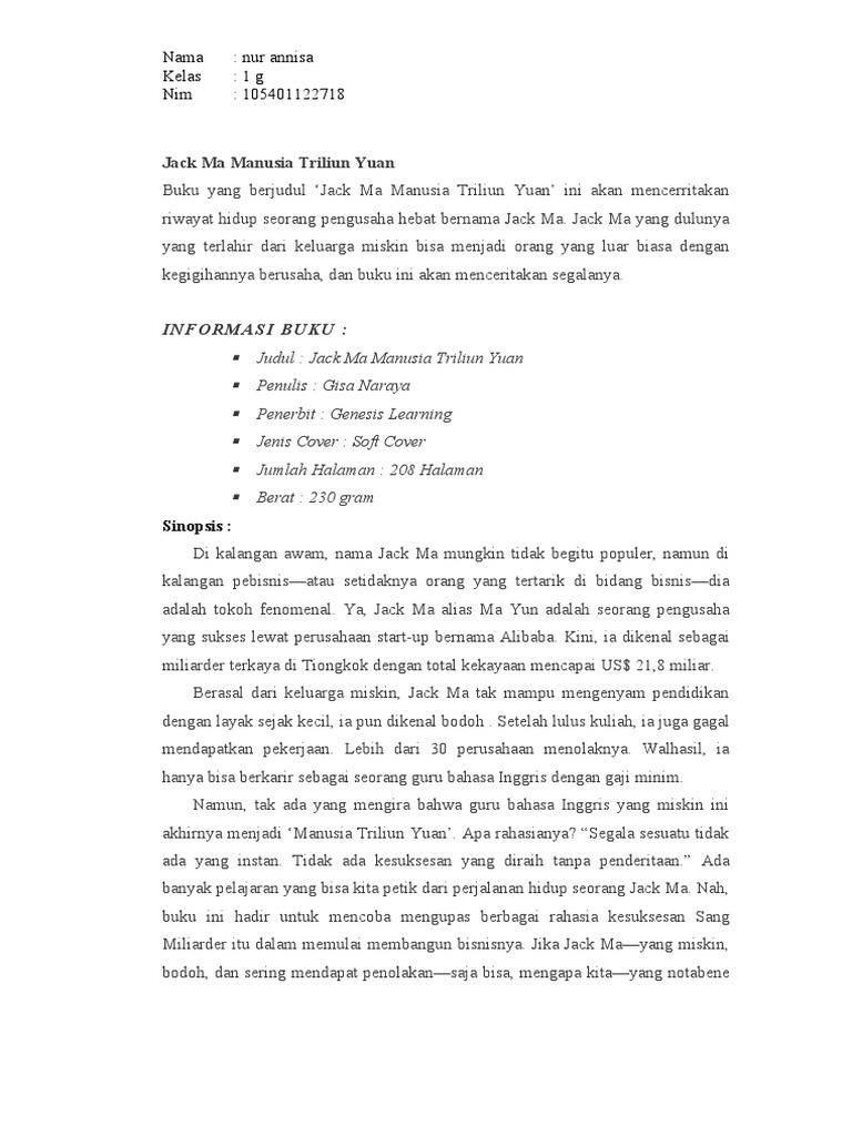 Resensi Buku Jack Ma | PDF