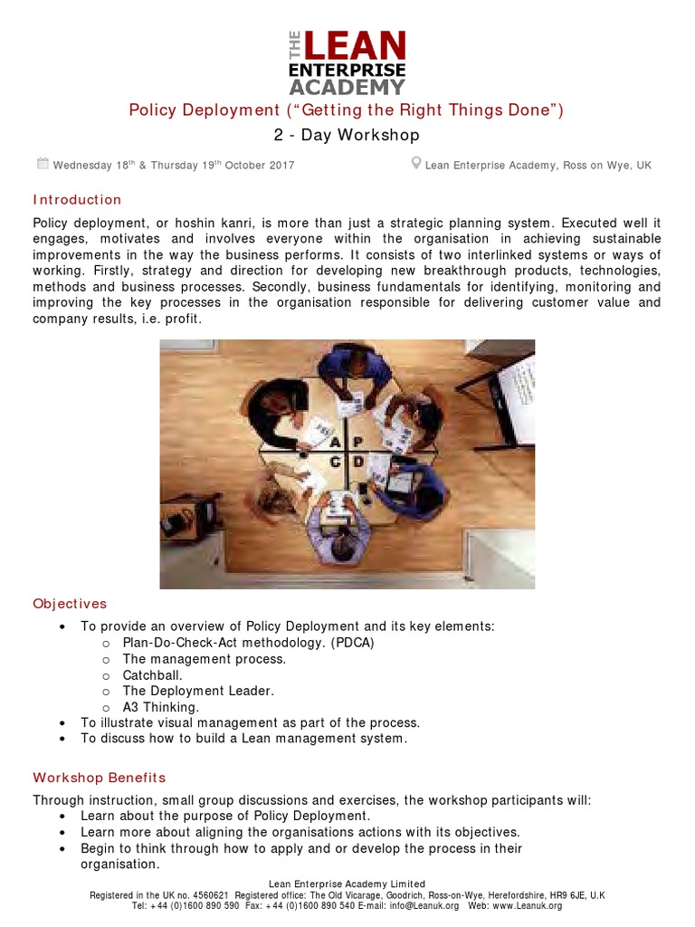 Lean Enterprise Academy Workshops Policy Deployment Getting The Right ...
