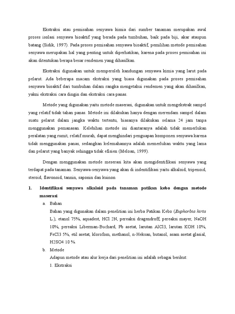 Maserasi Dan Identifikasi | PDF