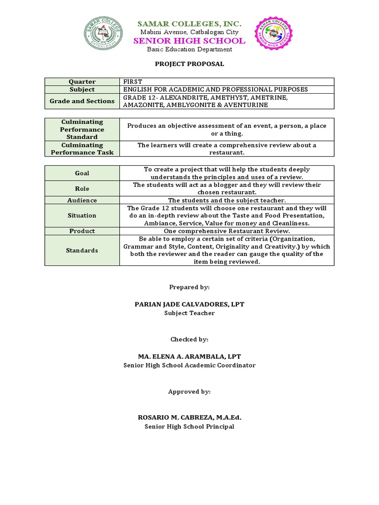 Project-Proposal - EAPP | PDF