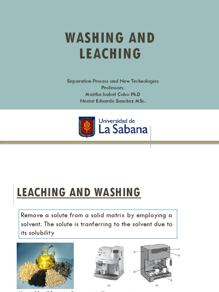 Class 23 Washing and Leaching | PDF | Solution | Solubility