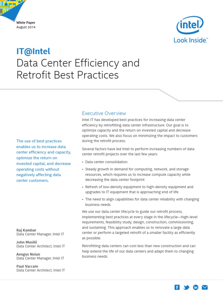Data Center Efficiency And Retrofit Best Practices Paper Pdf Pdf