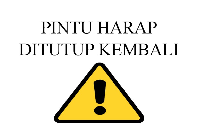 Pintu Harap Ditutup Kembali | PDF