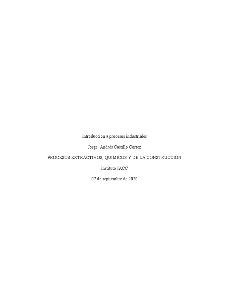 Proceso Extractivos Quimicos de La Construccion Semana 1 | PDF | Sistema de manejo de calidad ...