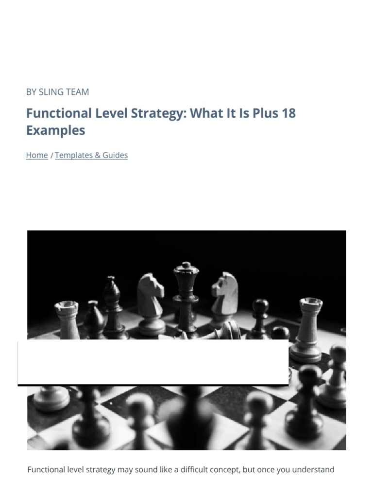 Functional Level Strategy: What It Is Plus 18 Examples - Sling | PDF ...