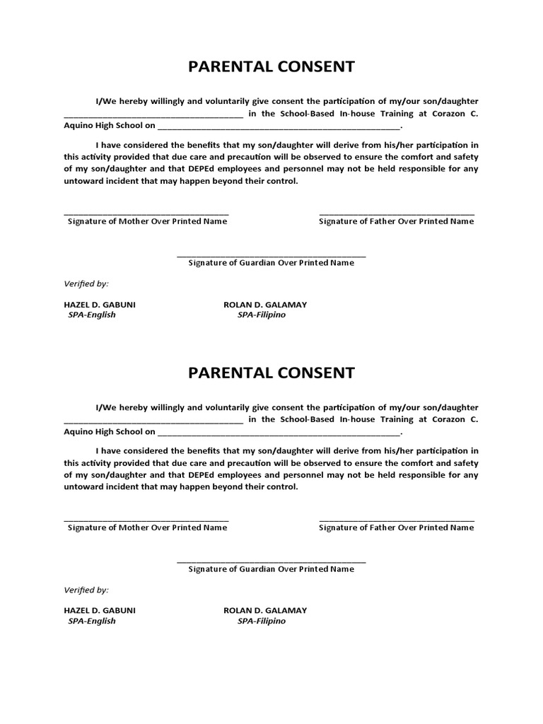Parental Consent | PDF