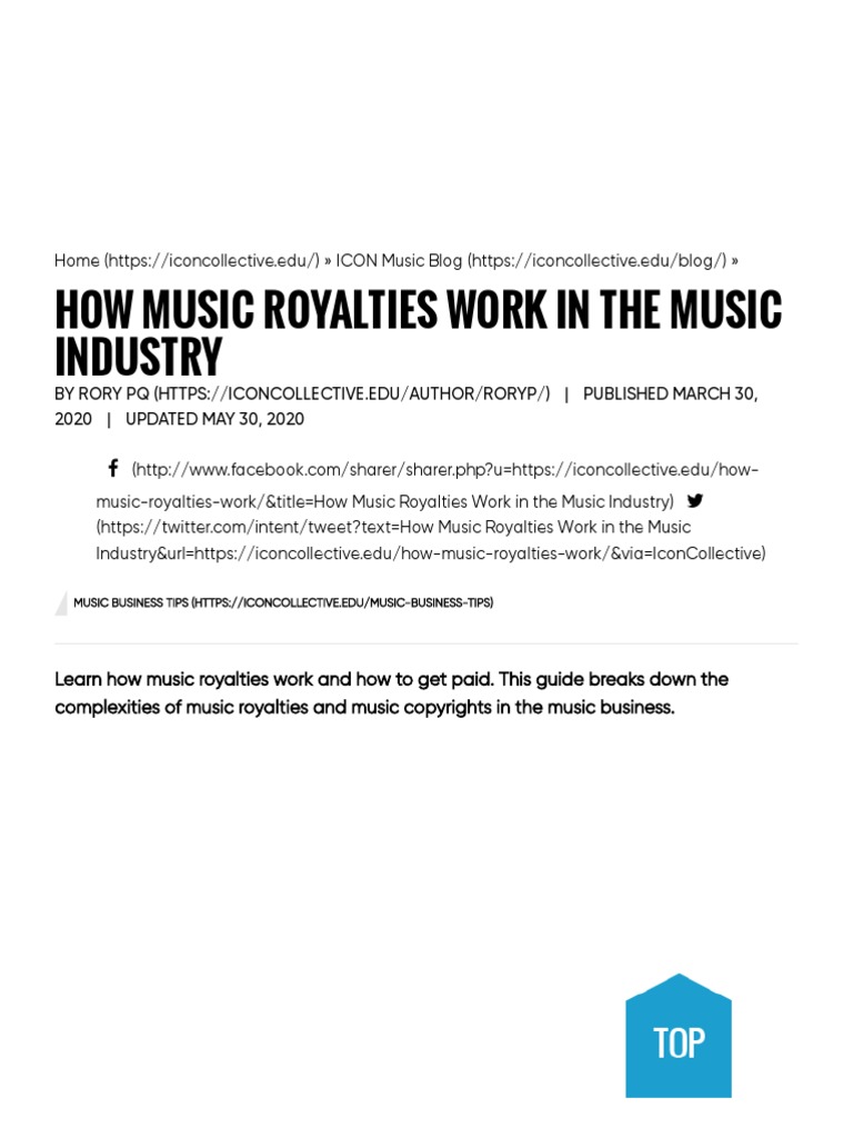 How Music Royalties Work in The Music Industry - Icon Collective | PDF