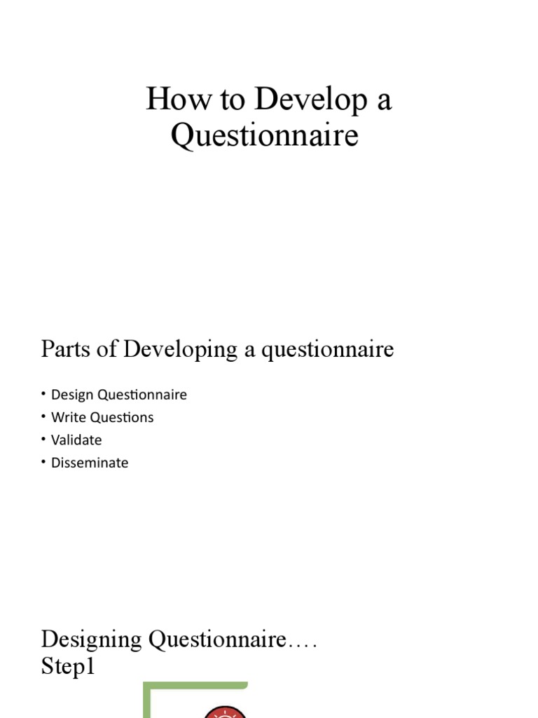 How To Develop A Questionnaire | Download Free PDF | Survey Methodology ...