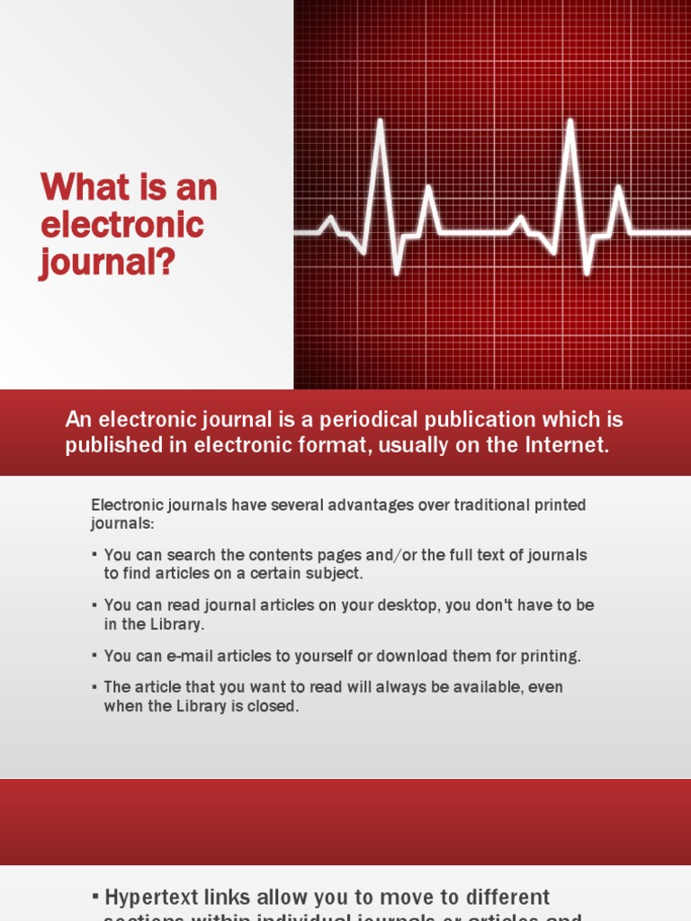 What Is An Electronic Journal? | PDF