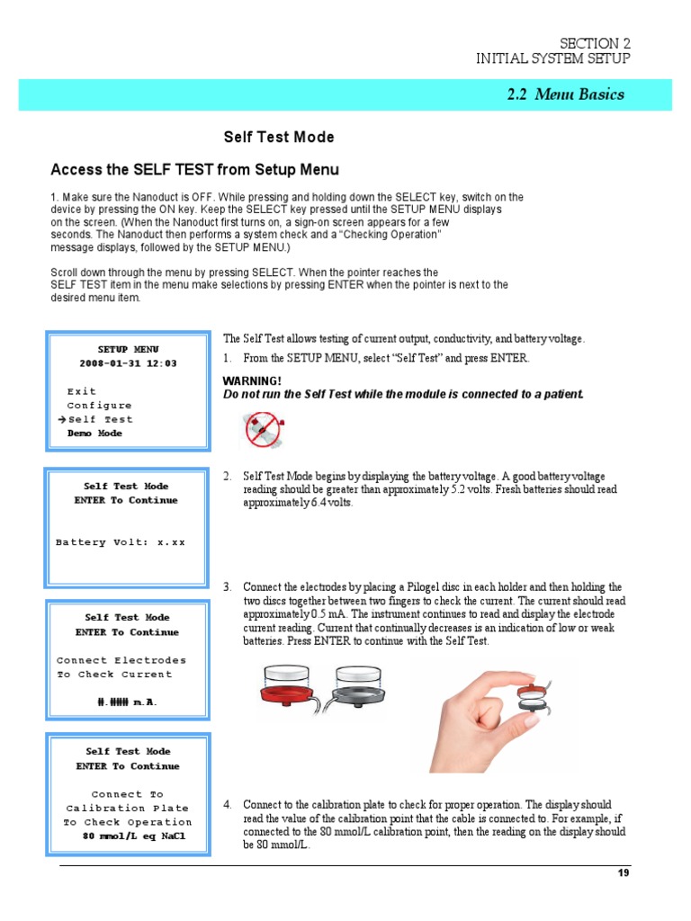 Nanoduct Model 1030 Self Test | PDF | Calibration | Electronic Engineering