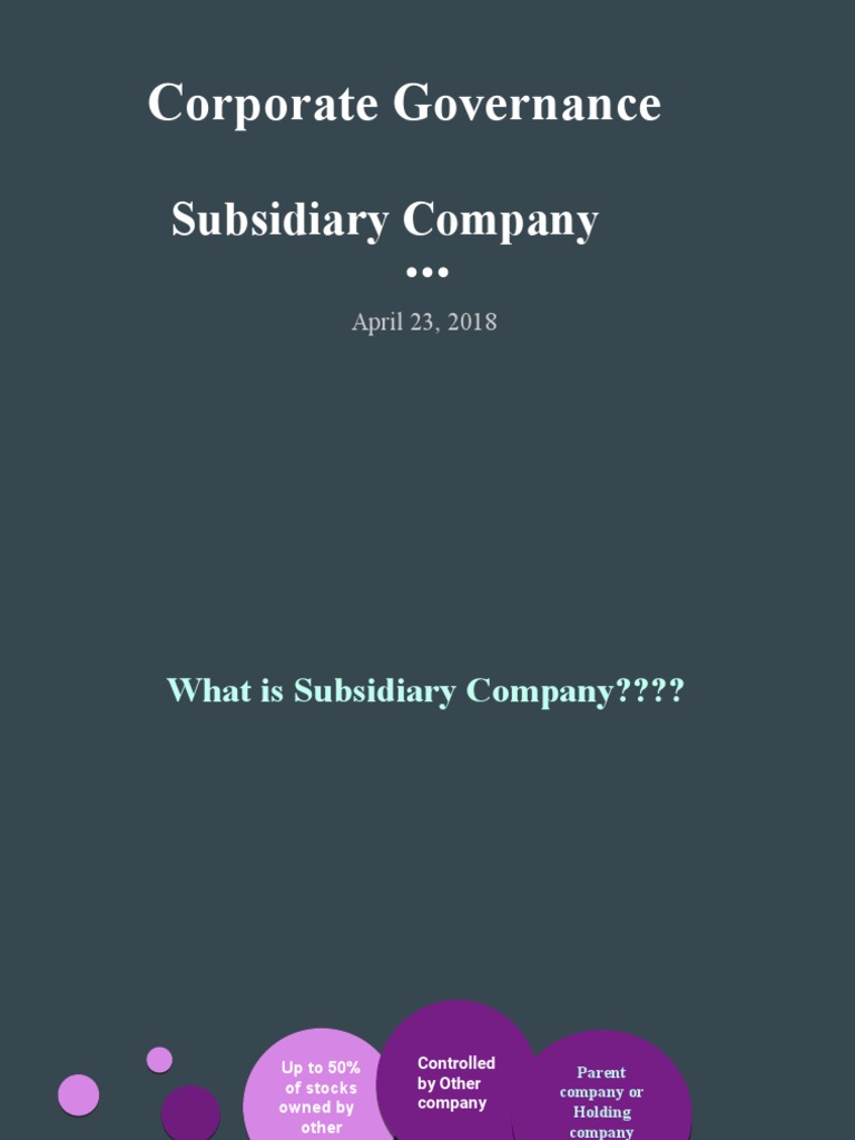 Corporate Governance: Subsidiary Company | PDF | Subsidiary | Chief ...