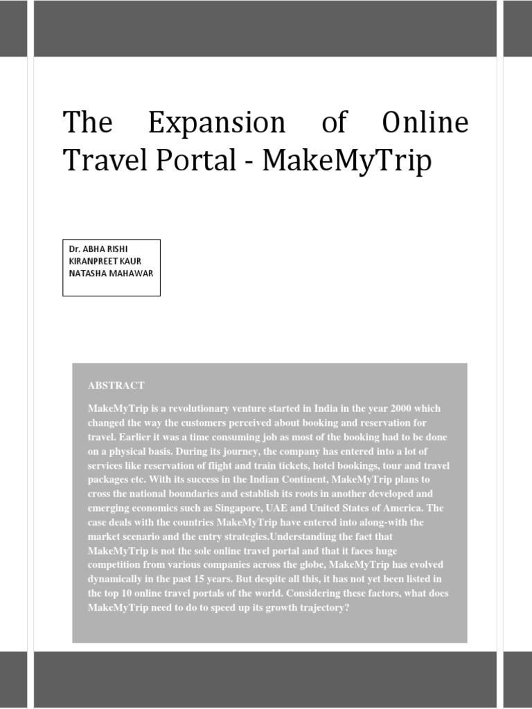 MakeMyTrip - Case Study Pre - Review | PDF | E Commerce | United Arab ...