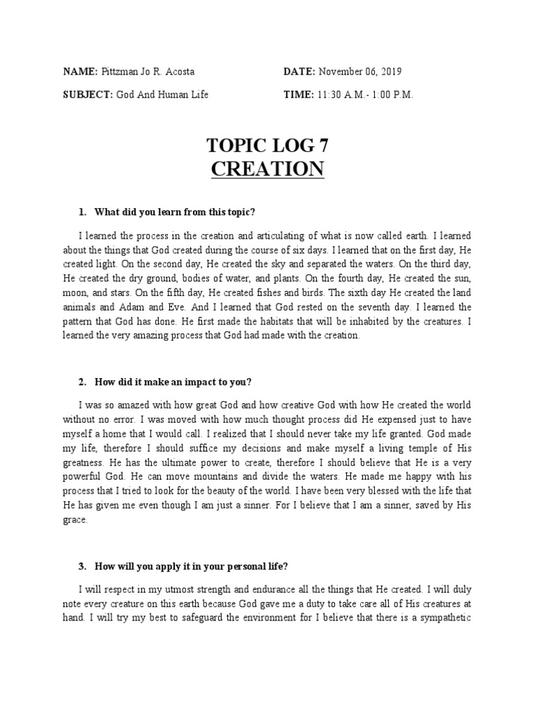 Topic Log 7 | PDF