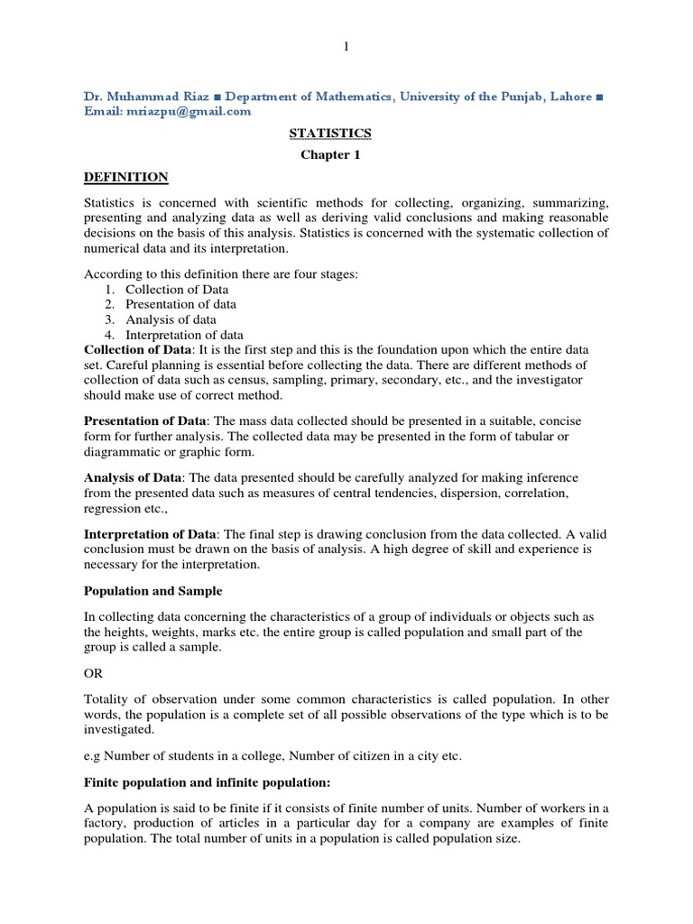 Chapter1 Statistics | PDF | Variable (Mathematics) | Histogram