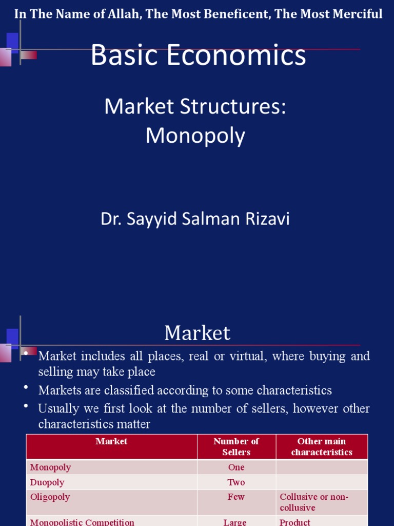 Basic Economics: Market Structures: Monopoly | PDF | Monopoly ...