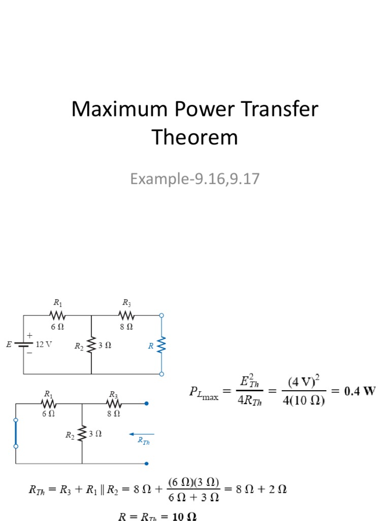 Maximum Power Transfer Theorem | PDF
