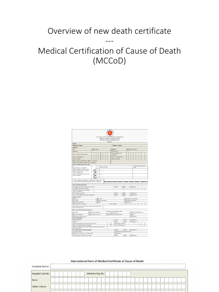 Overview of New Death Certificate PDF | PDF | Death | Myocardial Infarction