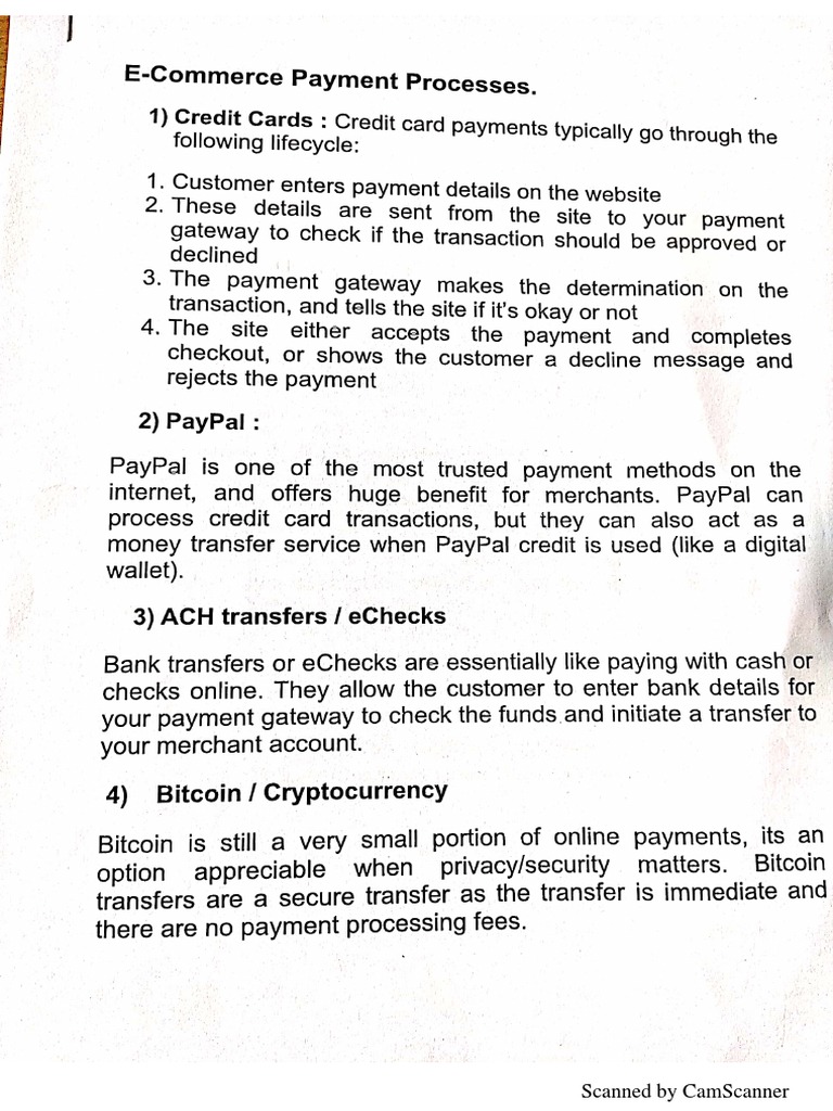 E-Commerce Payment Processes PDF | PDF