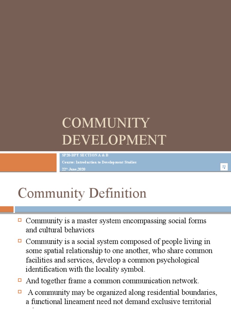 Community Development | PDF | Community | System