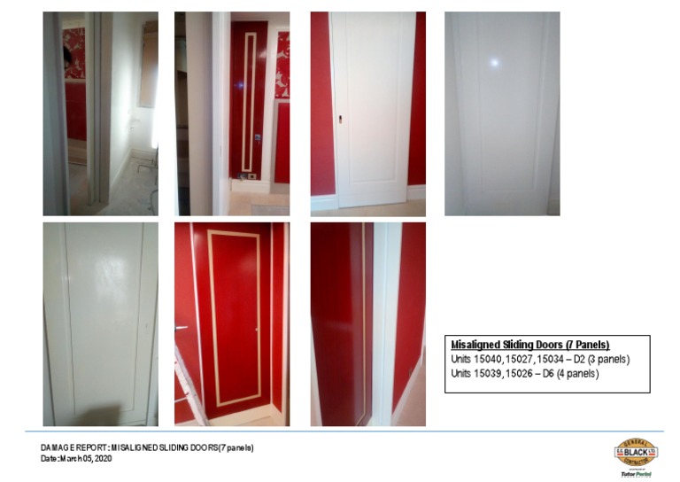 Repair Report: Misaligned Sliding Doors in Multiple Units Require ...