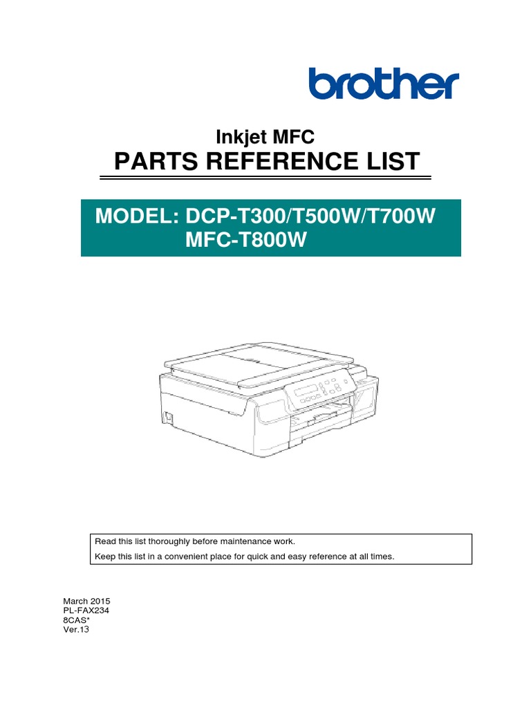 Brother Printer Parts Reference Guide | PDF | Image Scanner | Media ...