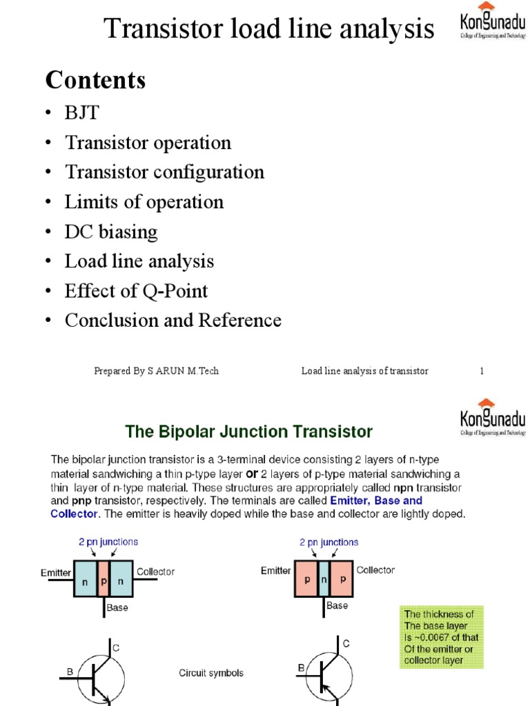 Transistor Load Line Analysis Overview | PDF | Computers