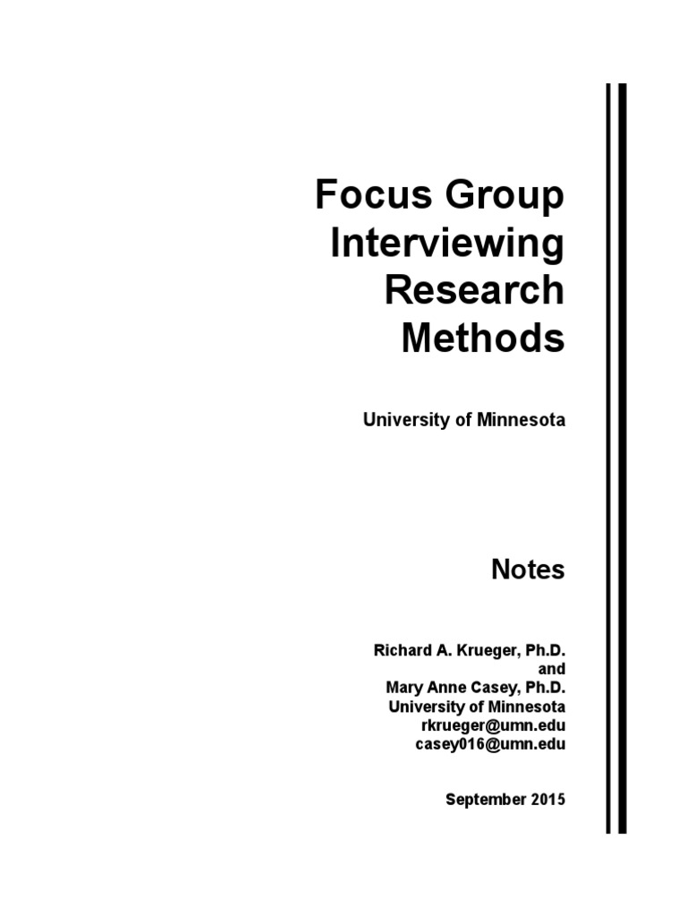 Focus Group Interviewing Research Methods: Notes | PDF | Focus Group ...