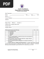 Visitors Health Declaration Form | PDF
