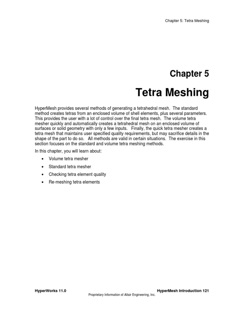 Chapter 5: Tetra Meshing | PDF | Computing And Information Technology