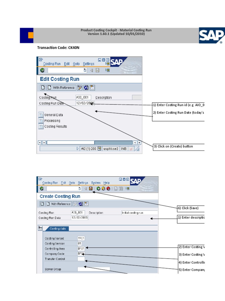 SAP CO-PC Material Cost Estimate - EUG | PDF | Computer Programming ...