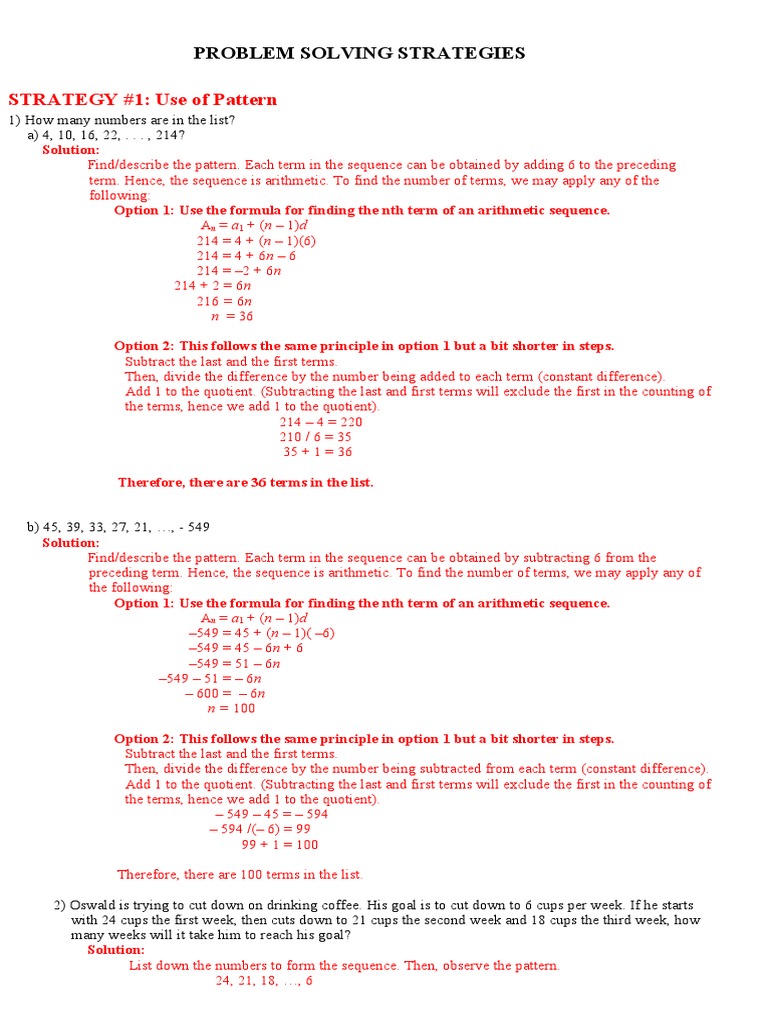 Arithmetic Patterns & Problem Solving | PDF | Area | Weight
