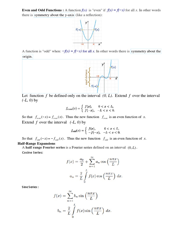 Half Range Fourier Series | PDF