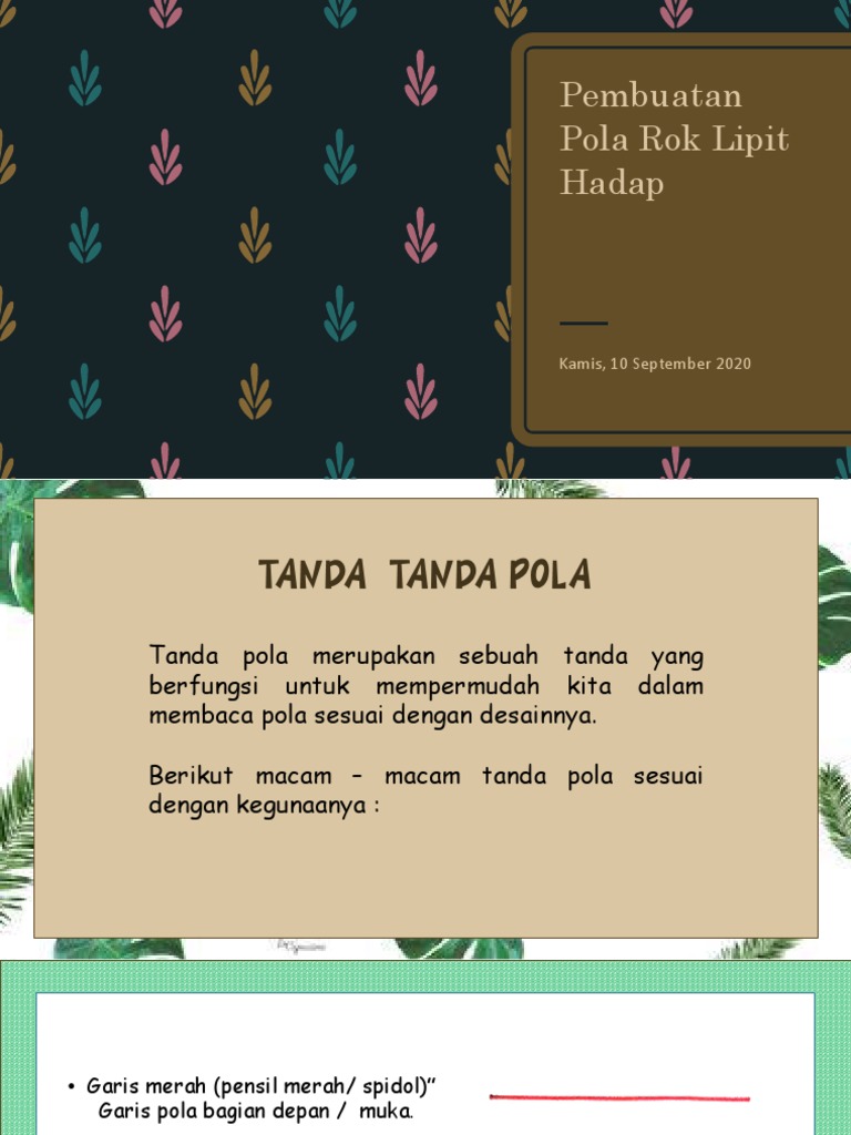 Pembuatan Pola Rok Lipit Hadap | PDF