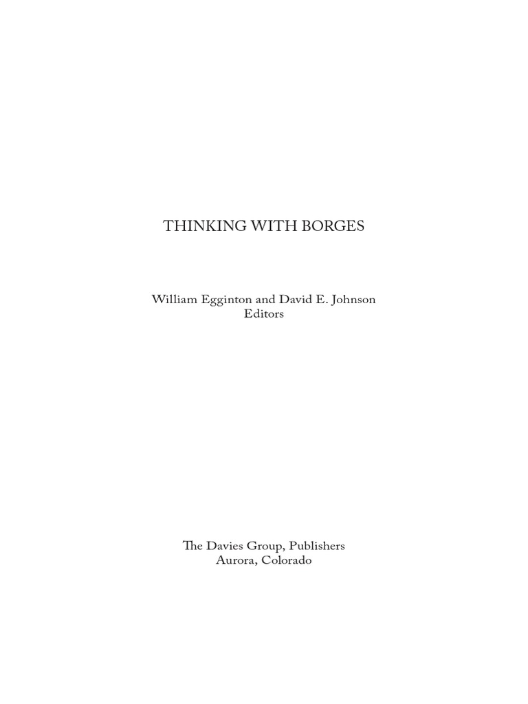 Borges, Jorge Luis - Johnson, David E. - Egginton, William - Borges ...
