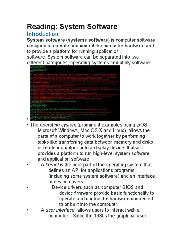 Module 3 - Reading2 - SystemSoftware | PDF | System Software | Operating System