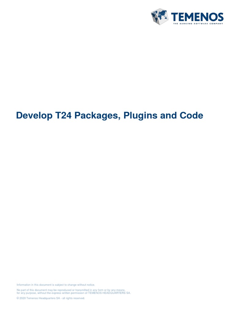 Develop T24 Packages, Plugins and Code | PDF | Web Service | Databases