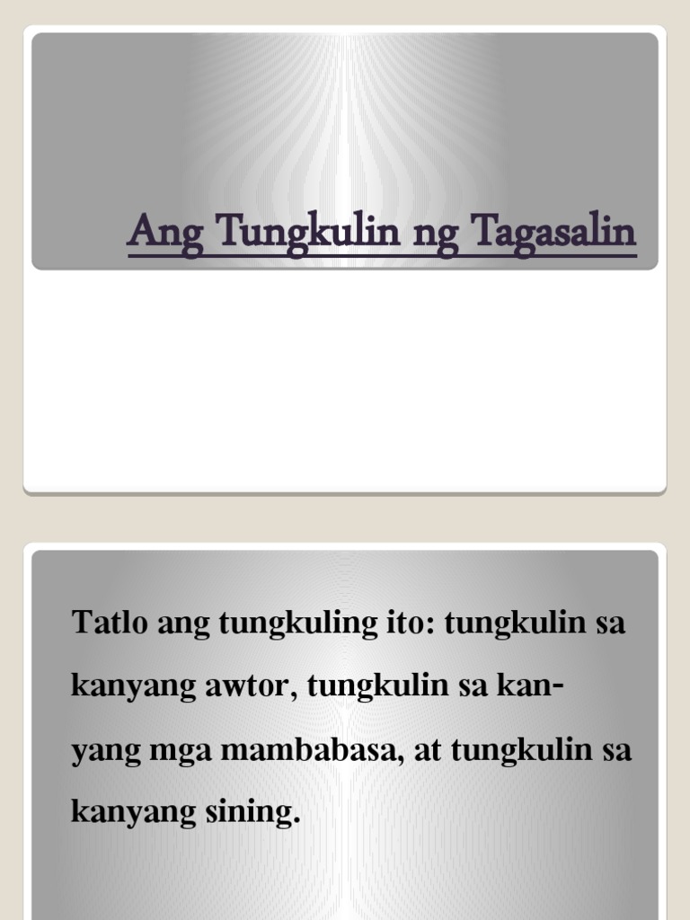 Ang Tungkulin NG Tagasalin | PDF