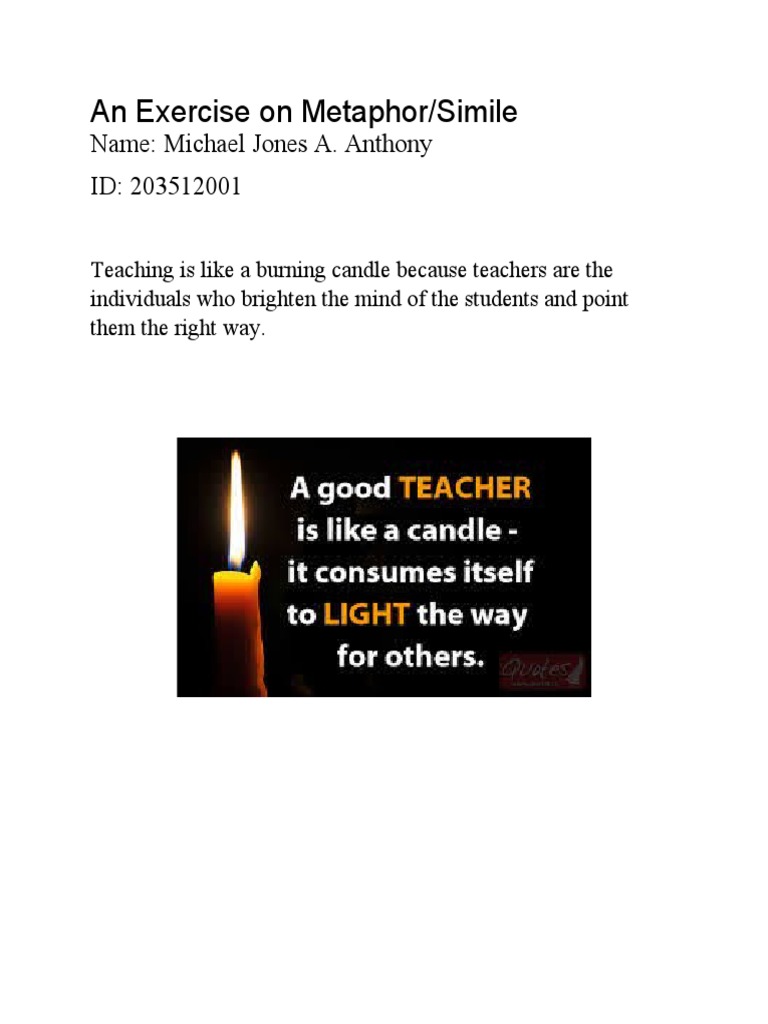 Teaching as a Burning Candle Metaphor | PDF