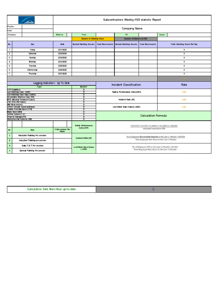 HSE - Statistics - Report - Name Contractor | Download Free PDF | Business