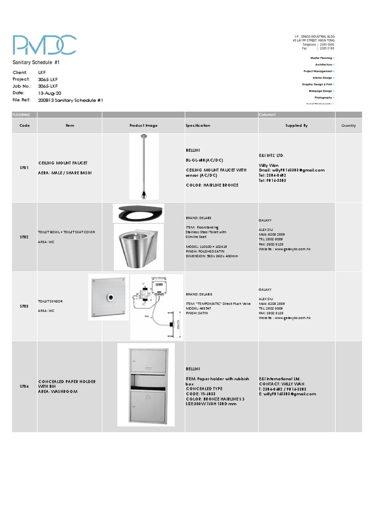 Sanitary Schedule #1 | PDF | Public Toilet | Bathroom
