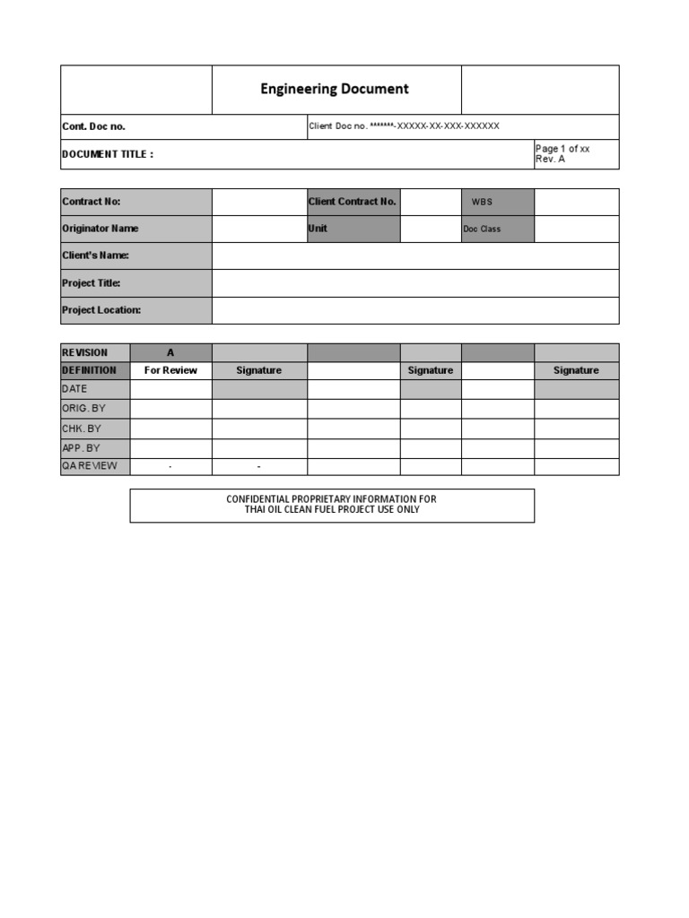 Engineering Cover Sheet-Excel | PDF
