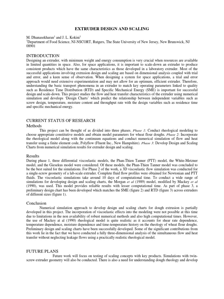 Extruder Design and Scaling Insights | PDF | Extrusion | Rheology