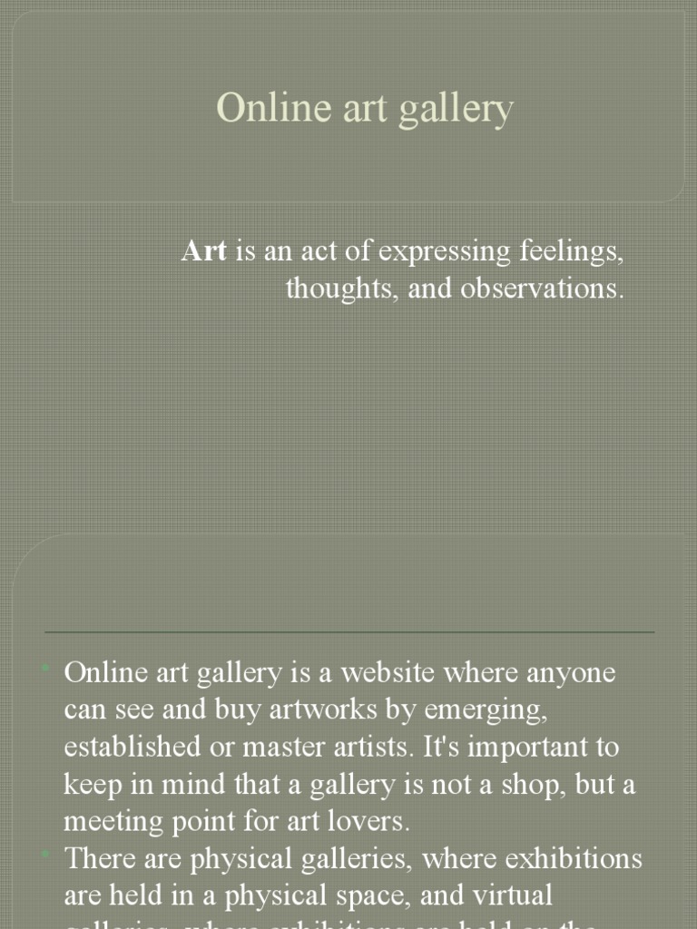 Online Art Gallery Management System | PDF | Html | World Wide Web