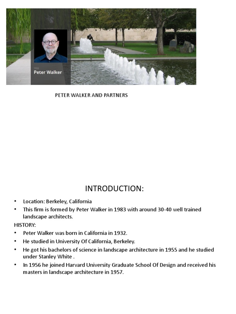 Peter Walker and Partners Overview | PDF | Landscape | Nature