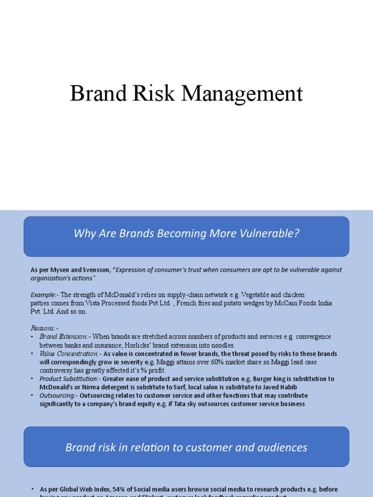 Brand Risk | PDF | Brand | Risk Management