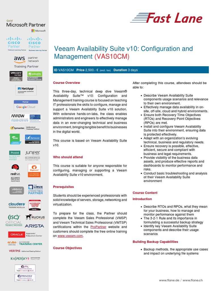 Veeam Availability Suite v10: Configuration and Management: (VAS10CM ...