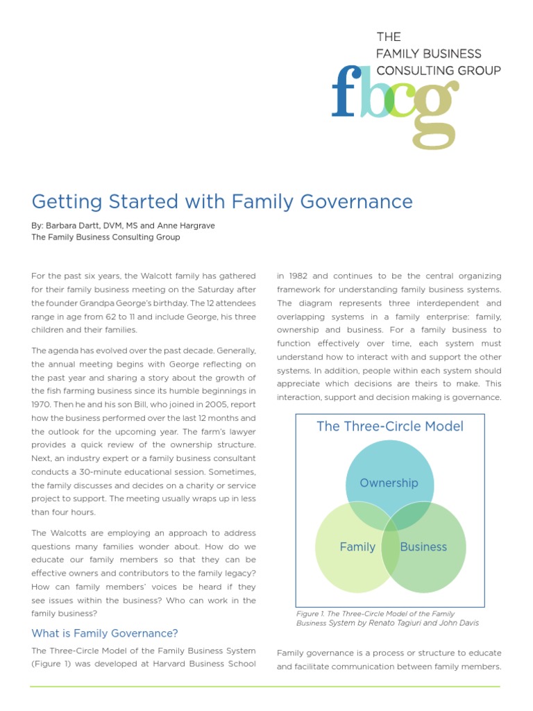 Getting Started With Family Governance: The Three-Circle Model | PDF ...