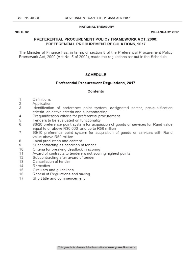 PPPFA Regulation | PDF | Justice | Crime & Violence