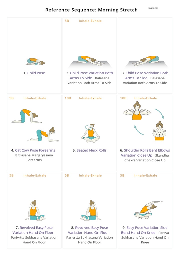 Reference Sequence: Morning Stretch: 5B Inhale-Exhale | PDF | Physical ...