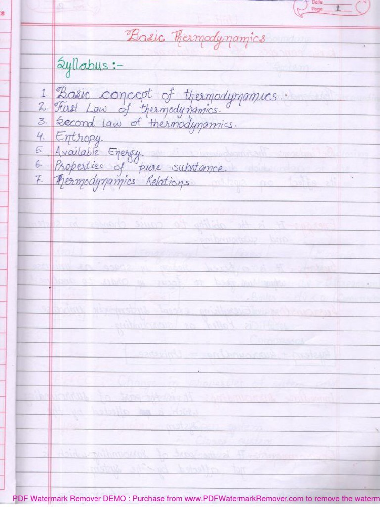 Thermodynamics Notes For GATE, SSC JE, AE-JE Etc PDF | PDF
